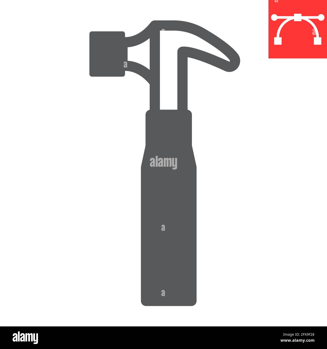 Hammer glyph icon, tool and repair, hammer vector icon, vector graphics ...