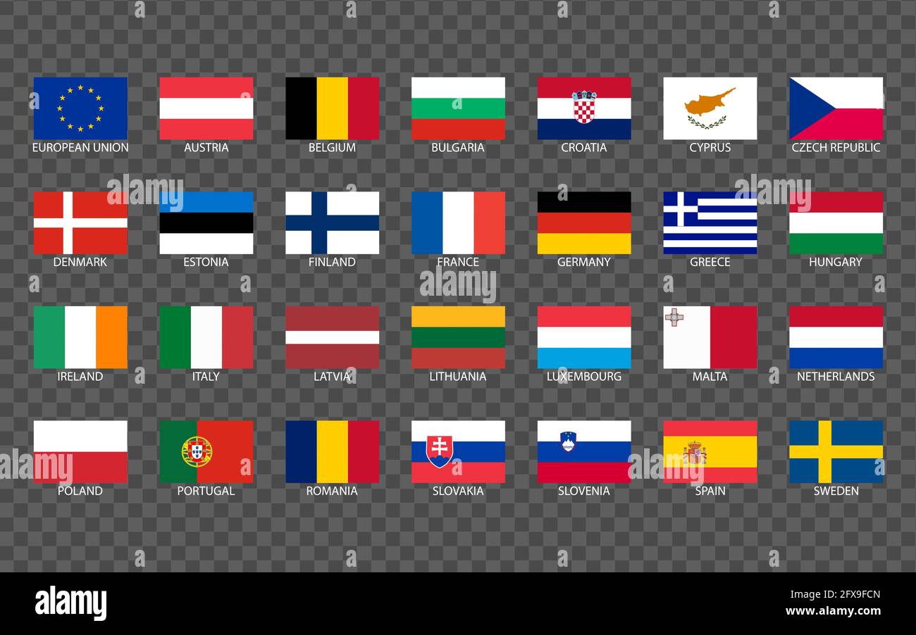 Waving flags of europe vector hi-res stock photography and images - Alamy