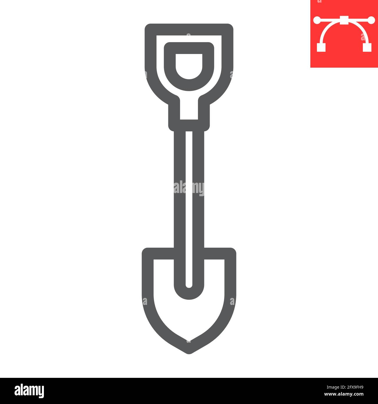 Shovel outline icon on button Stock Vector Images - Alamy