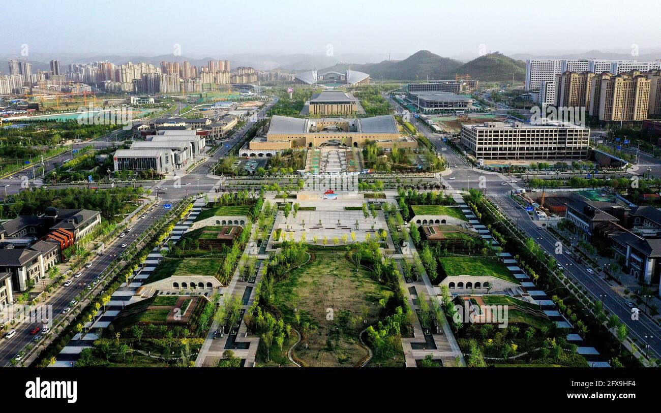 (210526) -- YAN'AN, May 26, 2021 (Xinhua) -- Aerial photo taken on May ...