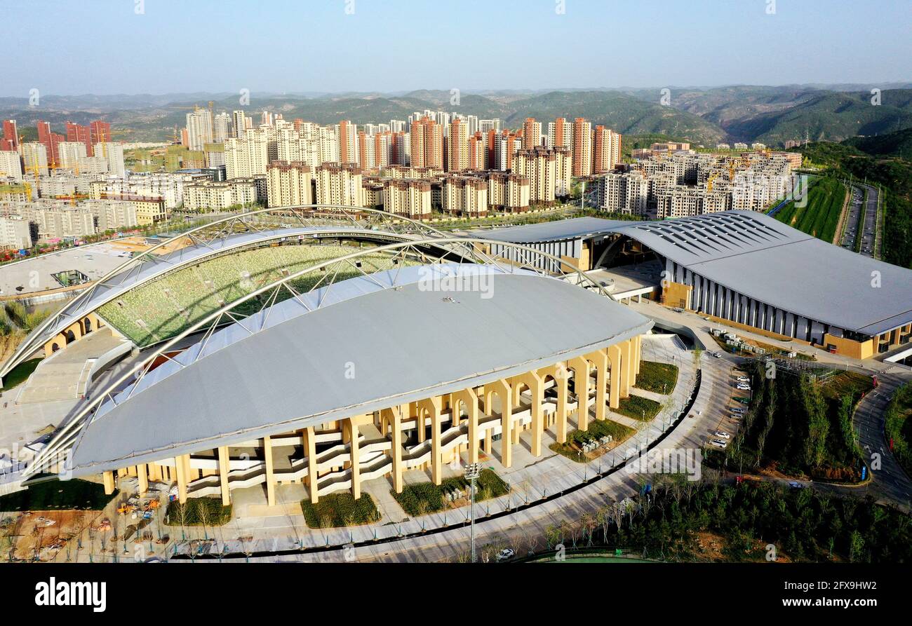 (210526) -- YAN'AN, May 26, 2021 (Xinhua) -- Aerial photo taken on May ...