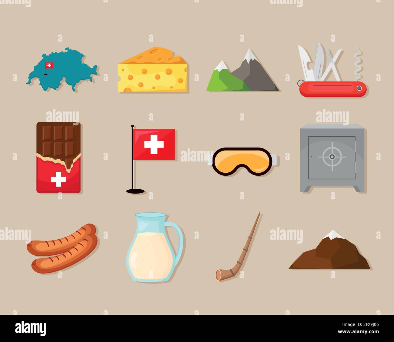 collection of icons of switzerland Stock Vector Image & Art - Alamy