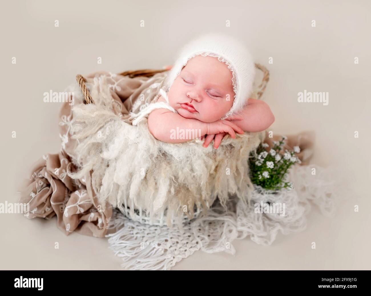 Newborn baby girl photoshoot Stock Photo - Alamy