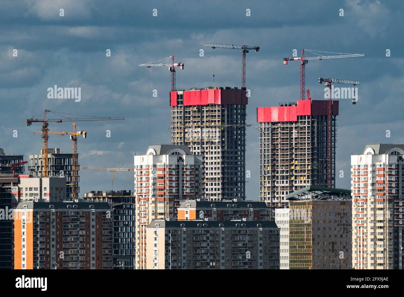 Russia, Moscow. New apartment buildings under construction Stock Photo ...