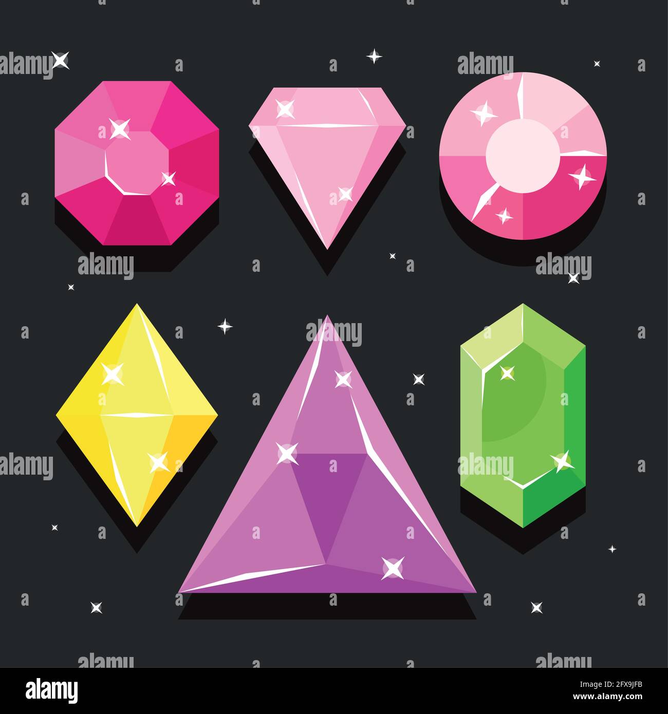 set of beautiful gems Stock Vector Image & Art - Alamy