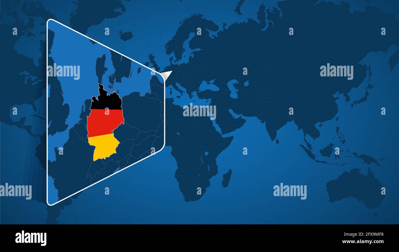 Location of Germany on the World Map with Enlarged Map of Germany with ...