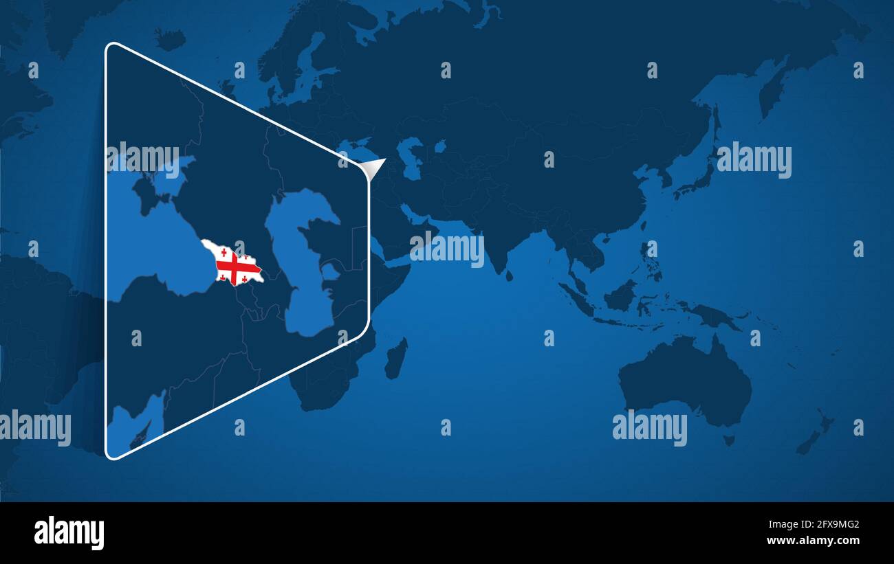 Location of Georgia on the World Map with Enlarged Map of Georgia with ...