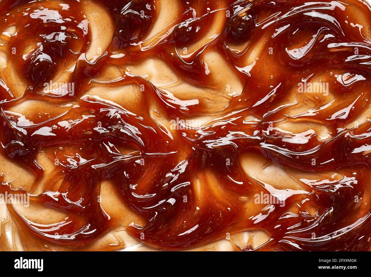 Chocolate colored gel smear and texture. Cosmetic gel or caramel syrup ...