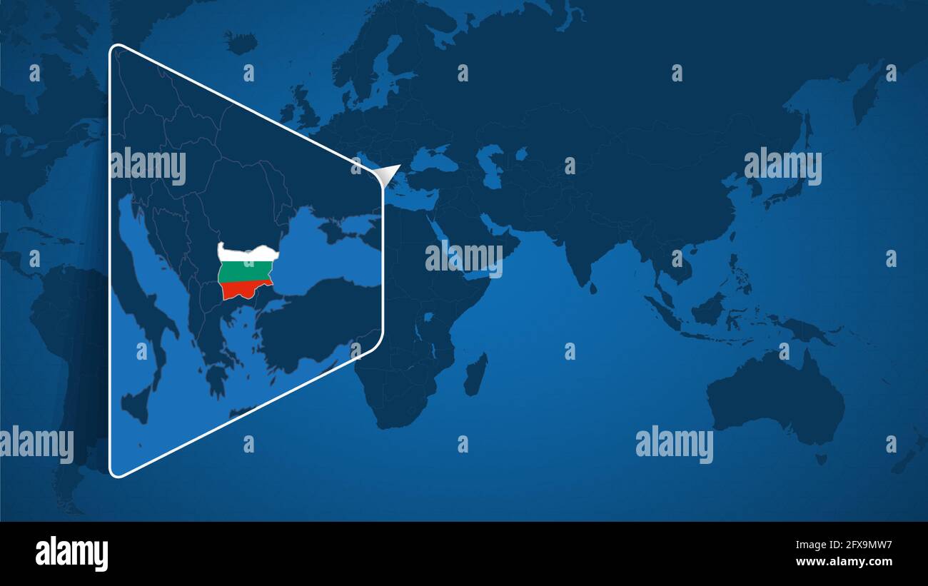 Location of Bulgaria on the World Map with Enlarged Map of Bulgaria ...
