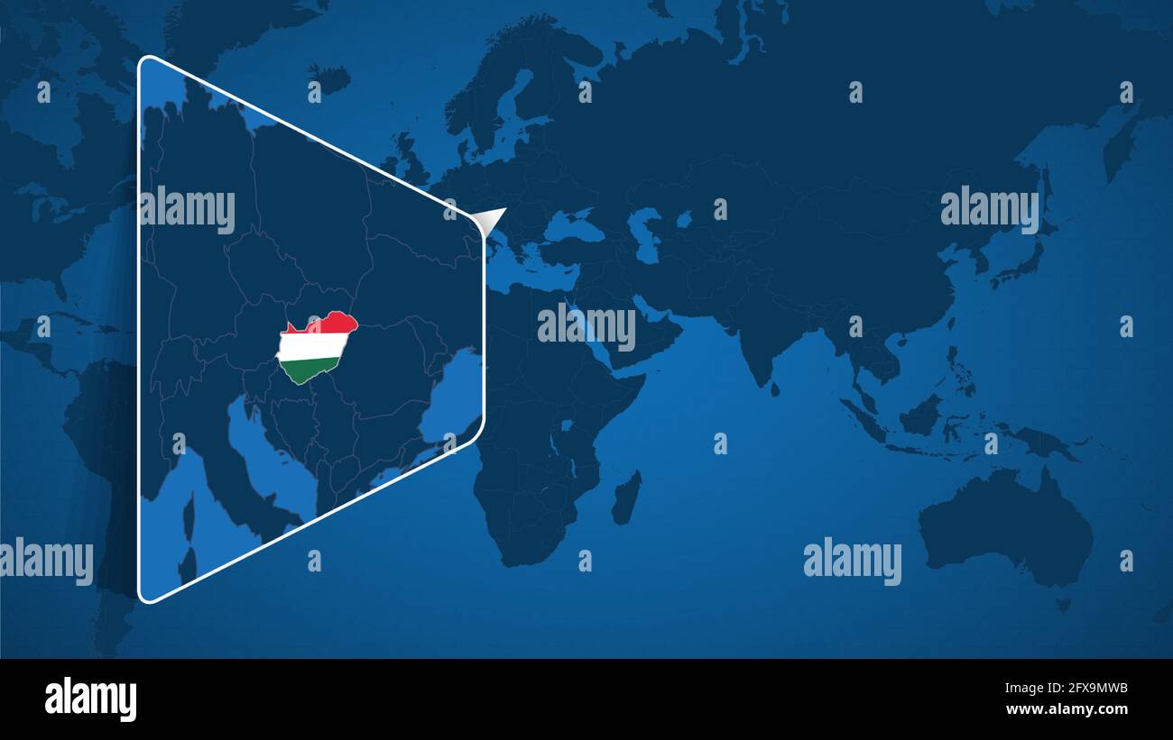 Location of Hungary on the World Map with Enlarged Map of Hungary with ...