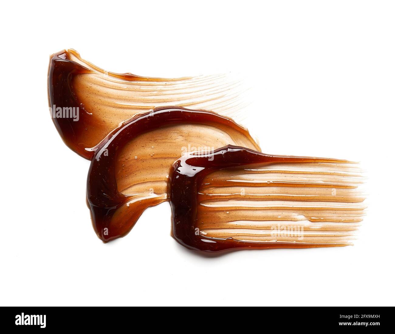 Chocolate colored gel smear and texture. Cosmetic gel or caramel syrup ...