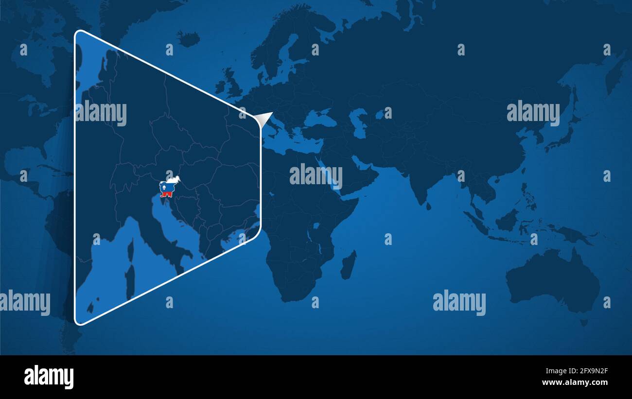 Location of Slovenia on the World Map with Enlarged Map of Slovenia ...