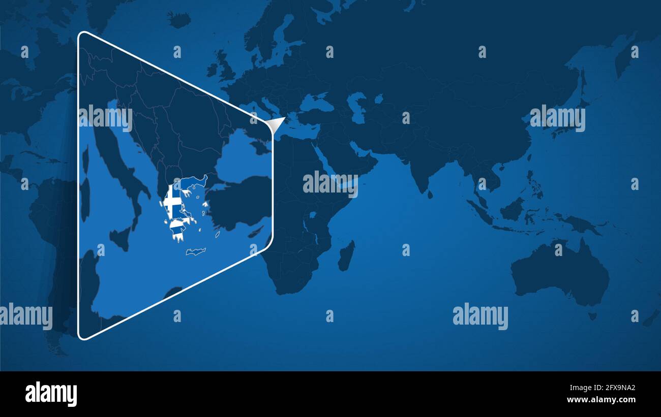 Location of Greece on the World Map with Enlarged Map of Greece with ...