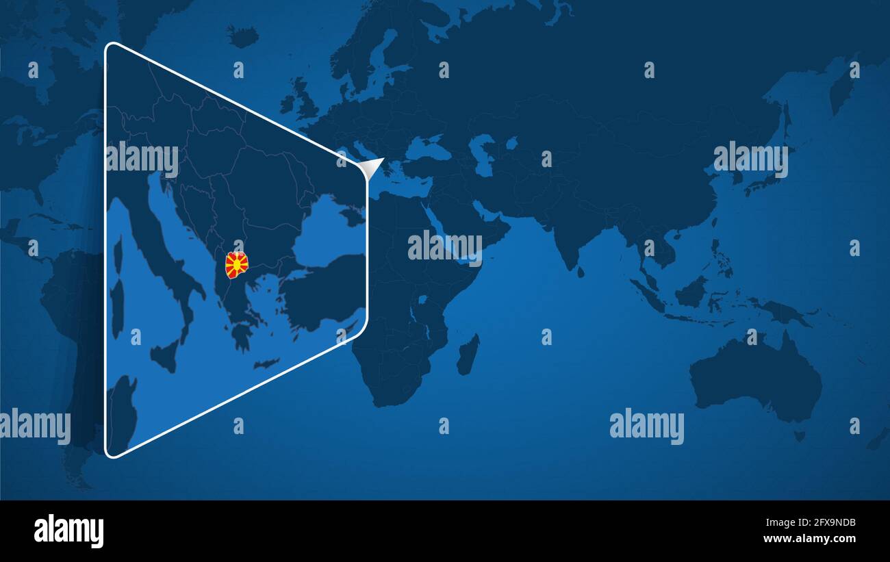 Location of Macedonia on the World Map with Enlarged Map of Macedonia ...