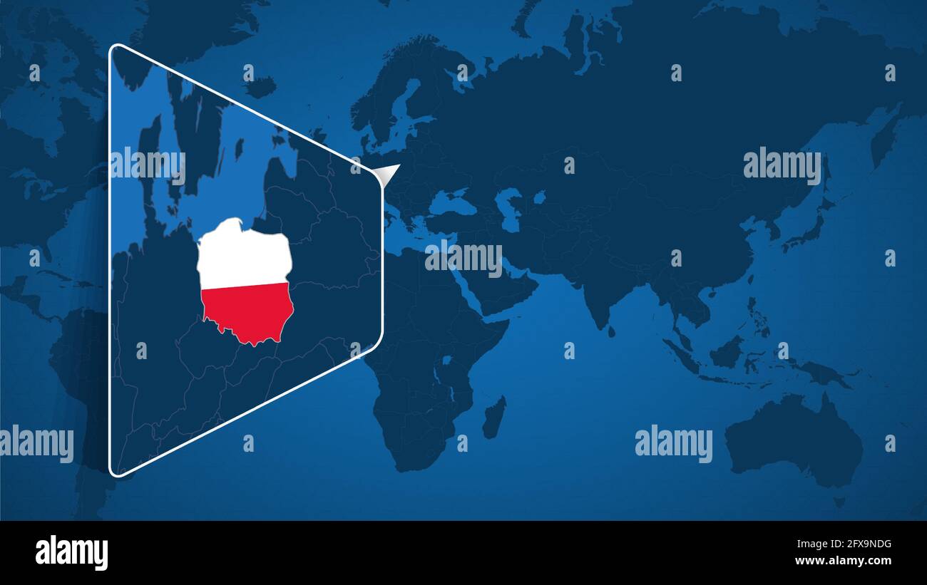 Location of Poland on the World Map with Enlarged Map of Poland with ...