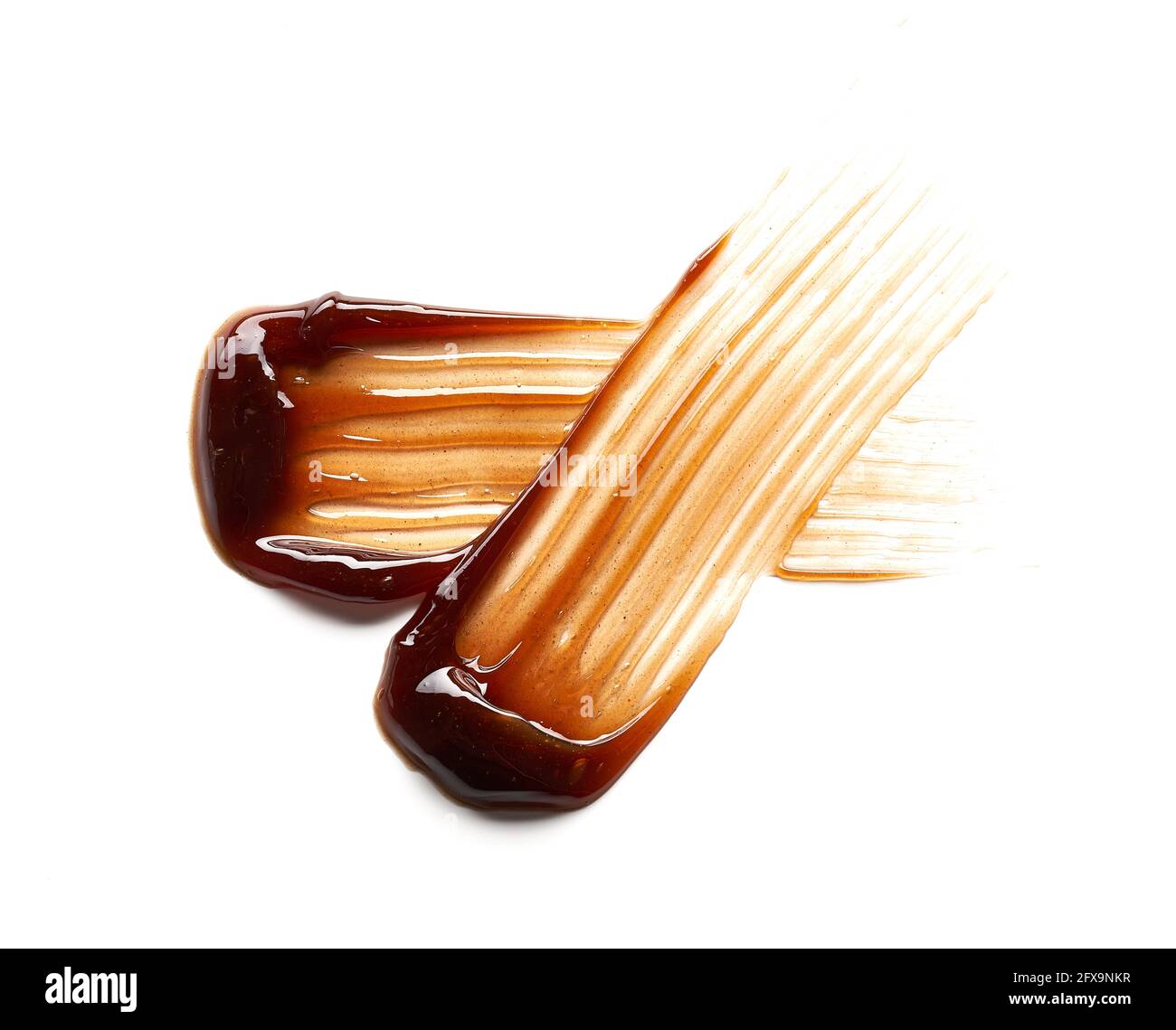 Chocolate colored gel smear and texture. Cosmetic gel or caramel syrup ...