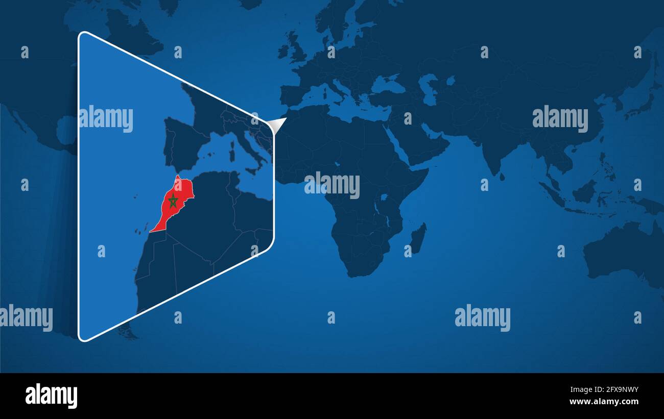 Location of Morocco on the World Map with Enlarged Map of Morocco with ...