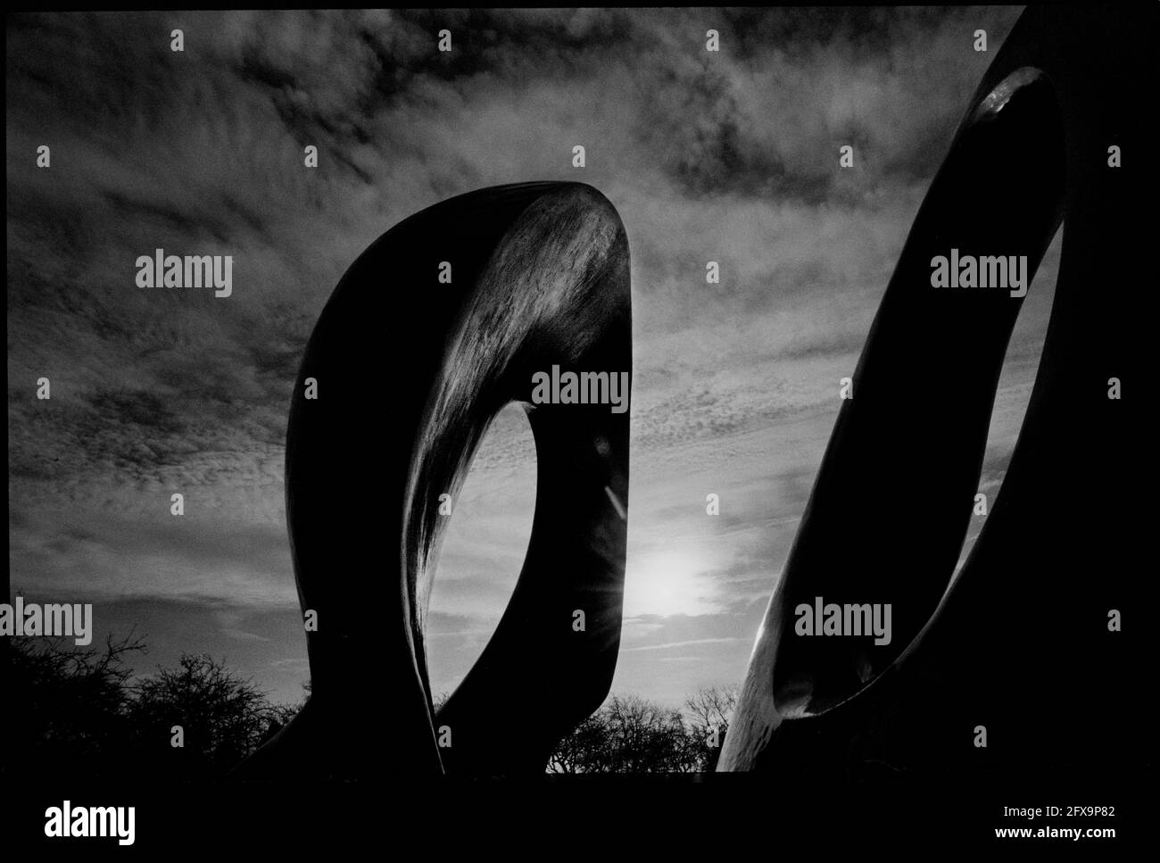 The Henry Moore Sculpture Park at Perry Green, Hertfordshire, England 1996 scanned 2021. Seen ...