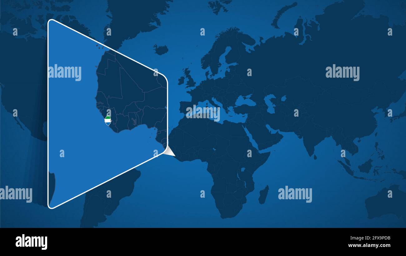 Location of Sierra Leone on the World Map with Enlarged Map of Sierra ...