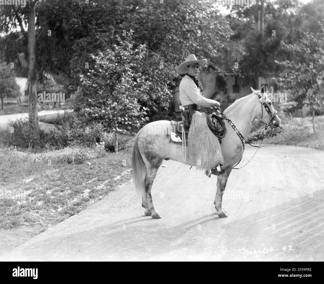 Silent Movie Cowboy Star BUCK JONES on his Horse SILVER in 1924 likely ...