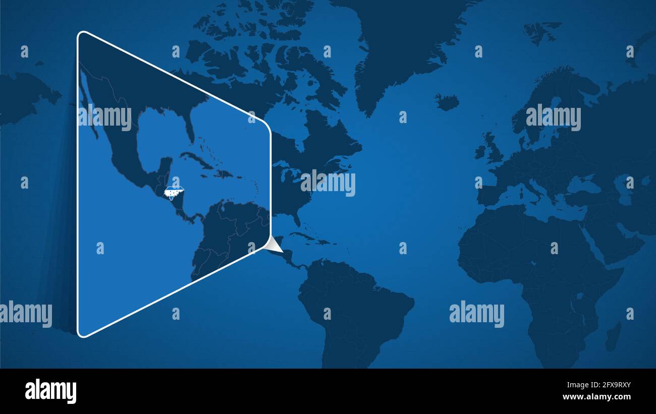 Location of Honduras on the World Map with Enlarged Map of Honduras ...