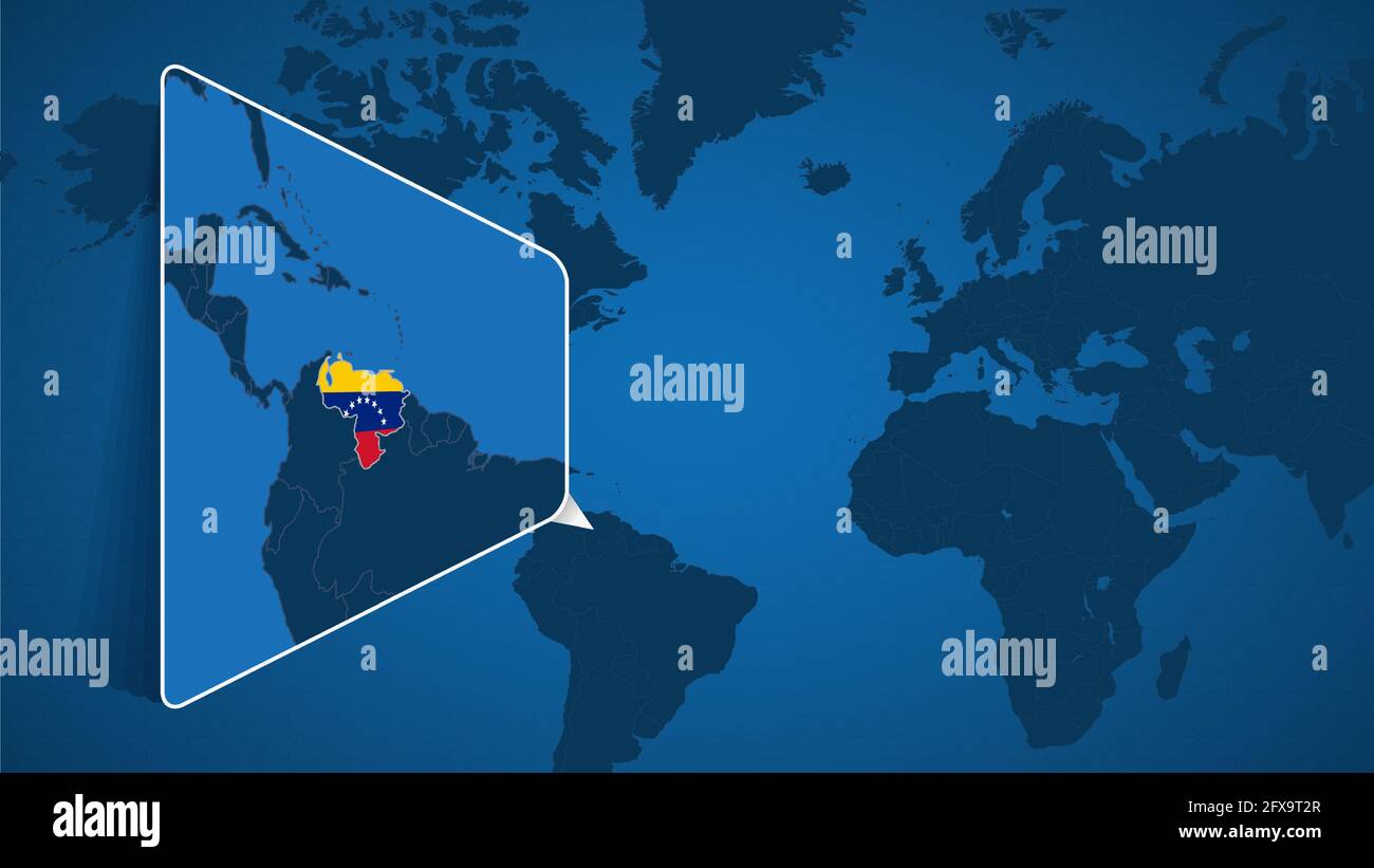 Location of Venezuela on the World Map with Enlarged Map of Venezuela ...
