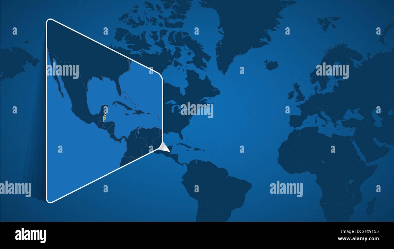 Location of Belize on the World Map with Enlarged Map of Belize with ...
