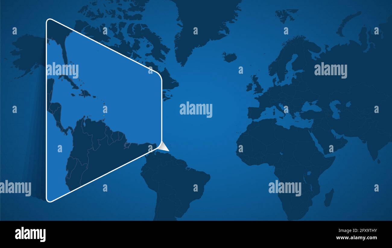 Location of Grenada on the World Map with Enlarged Map of Grenada with ...