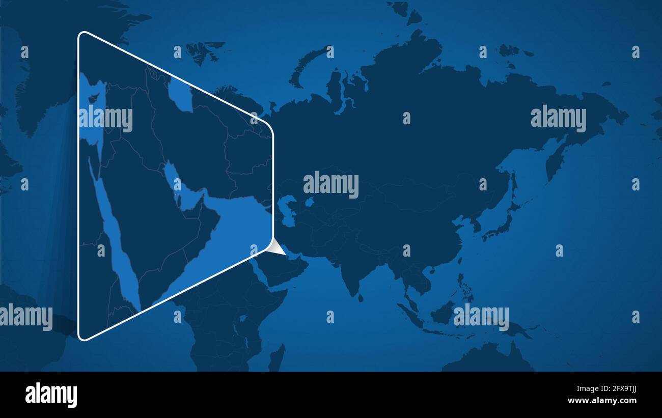 Location of Bahrain on the World Map with Enlarged Map of Bahrain with ...