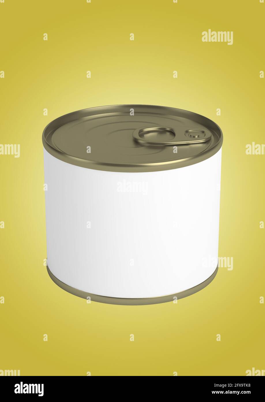 Food tin cans on colored isolated background. 3d rendering. suitable ...