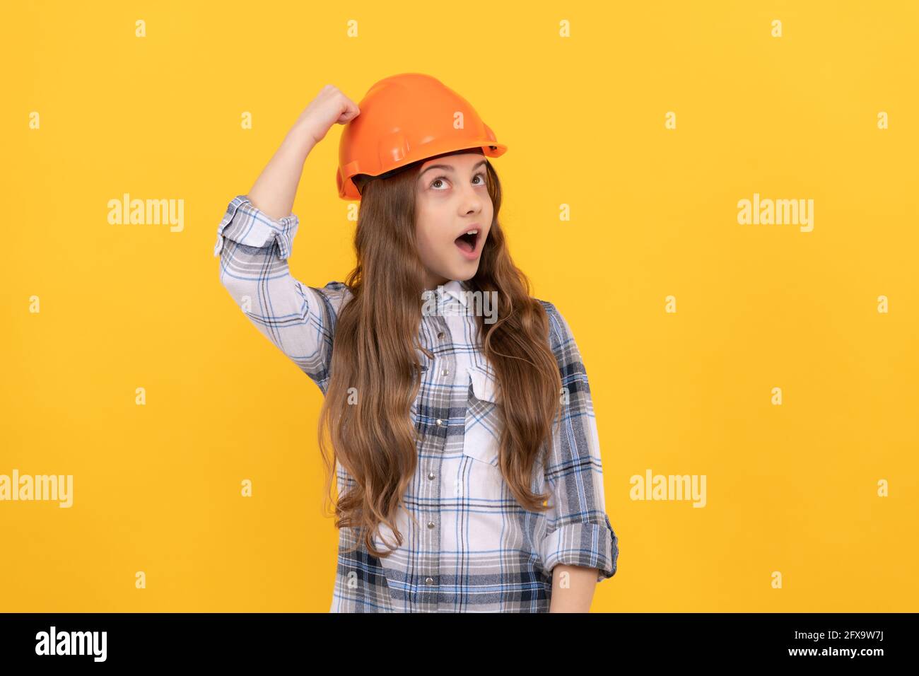 oh no. builder kid in checkered shirt. building and construction ...