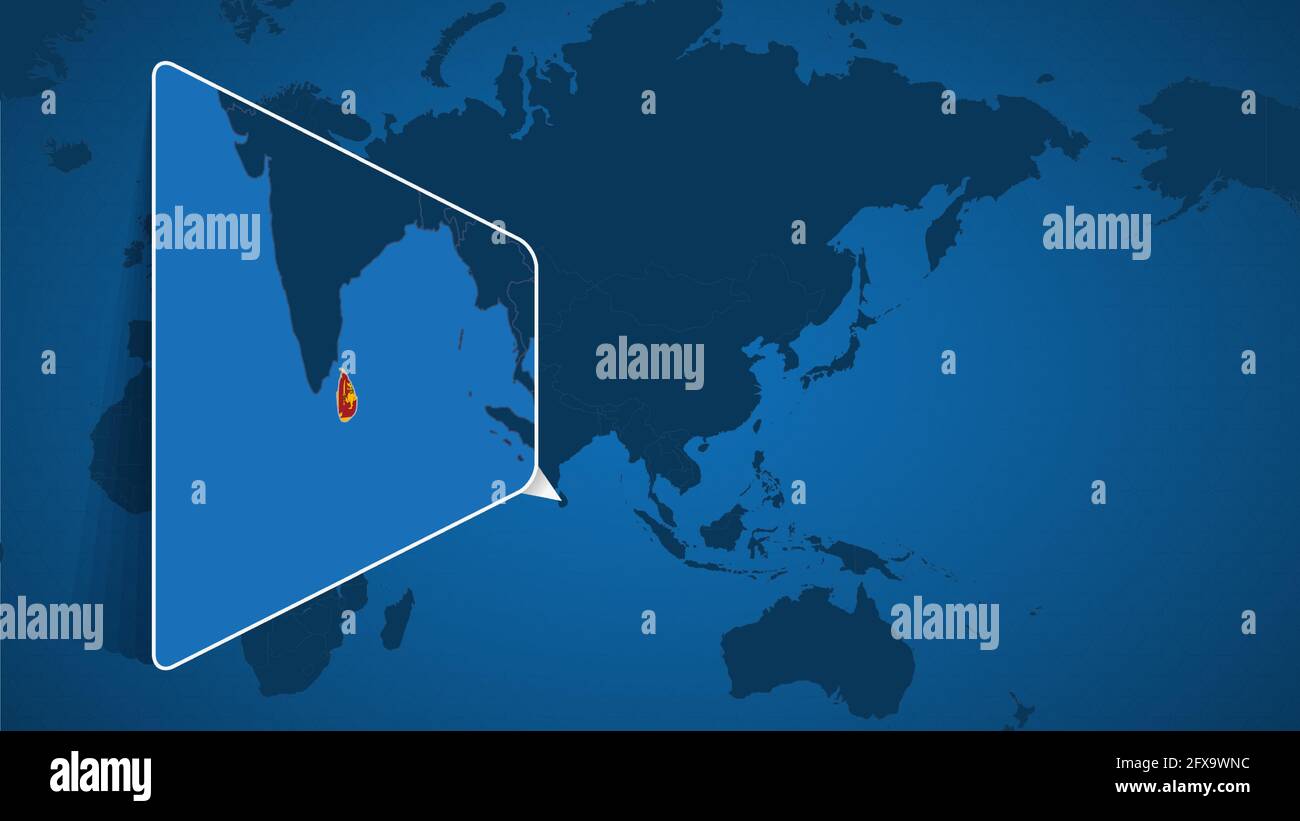 Location of Sri Lanka on the World Map with Enlarged Map of Sri Lanka ...