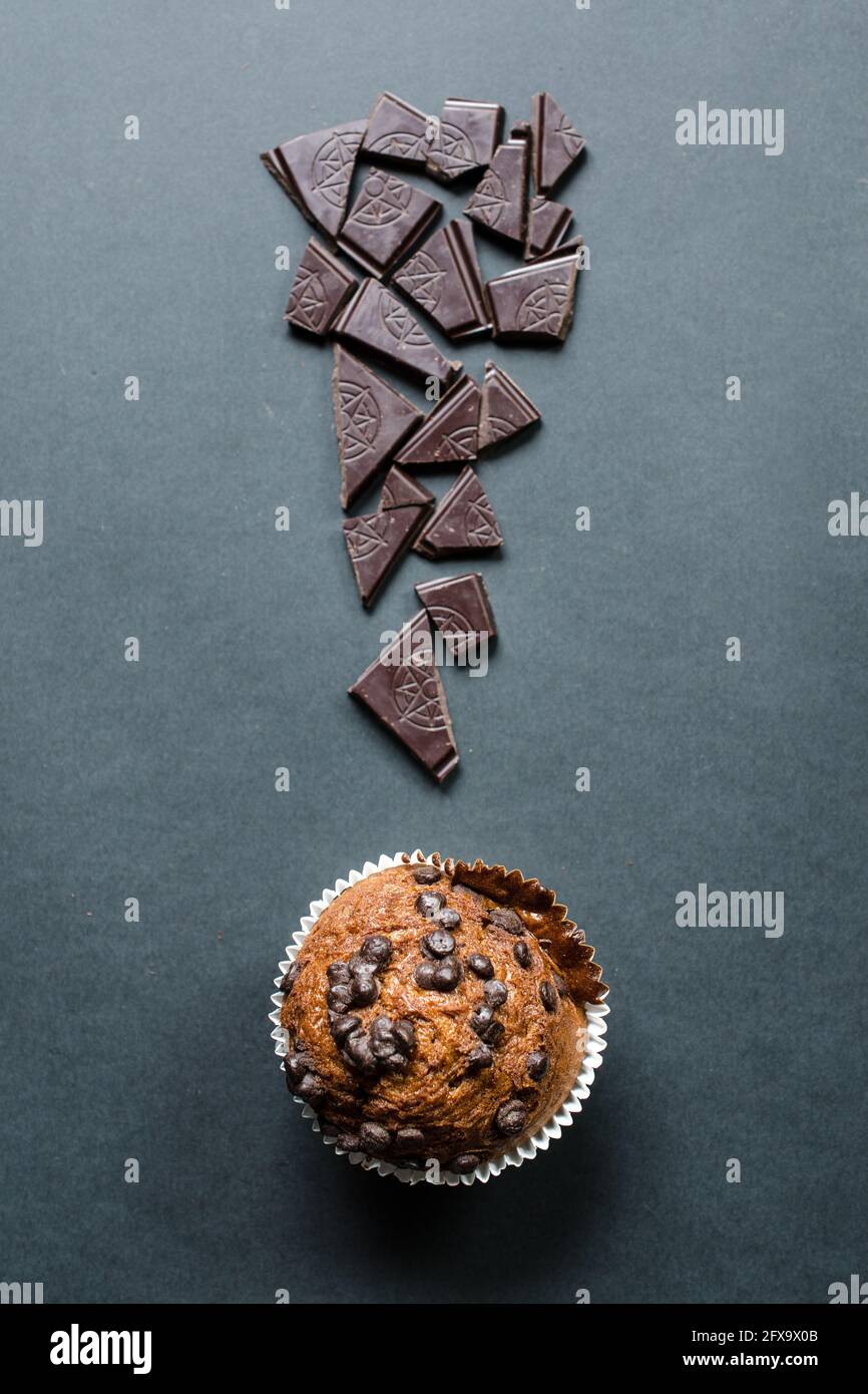 chocolate muffin exclamation mark Stock Photo - Alamy