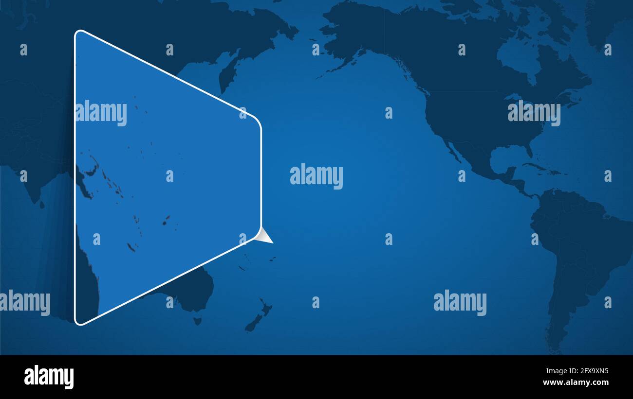 Location of Tuvalu on the World Map with Enlarged Map of Tuvalu with Flag. Geographical Vector ...