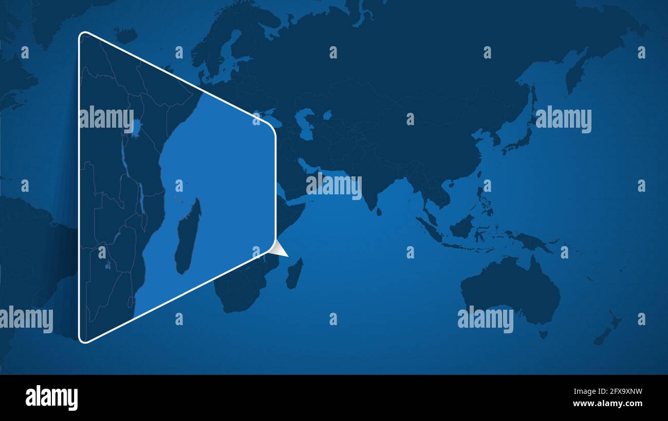 Location of Comoros on the World Map with Enlarged Map of Comoros with ...