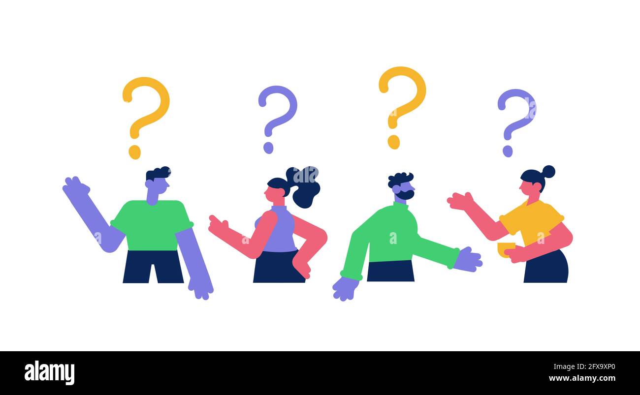 Group of people with big question marks Stock Vector Image & Art - Alamy