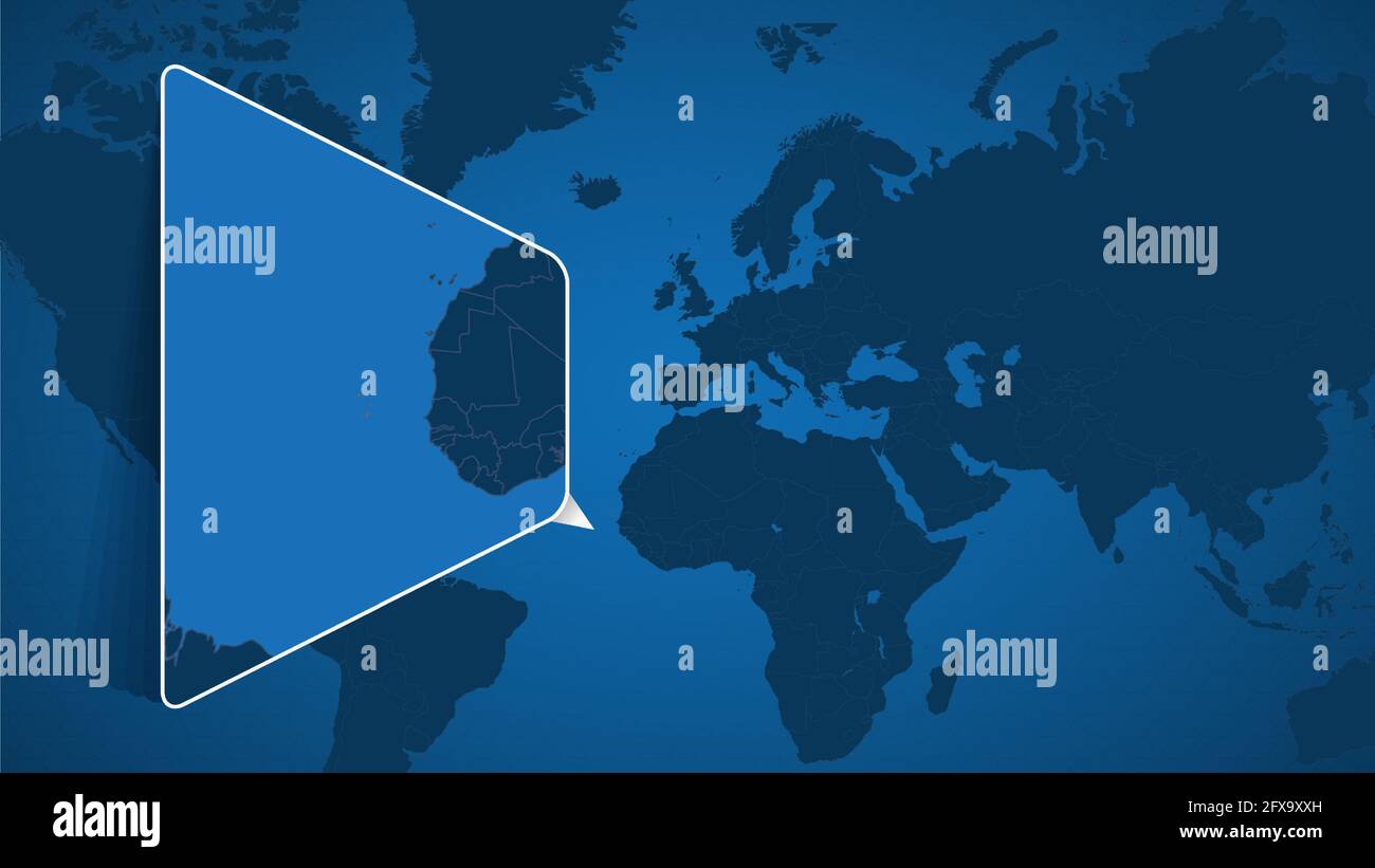 Location of Cape Verde on the World Map with Enlarged Map of Cape Verde ...