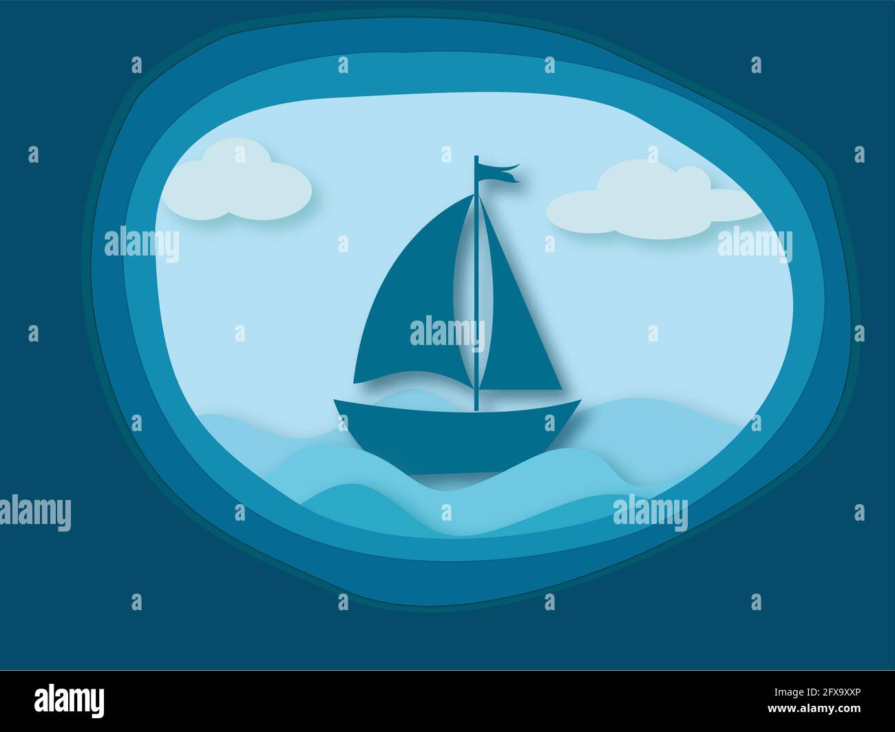 Modern boat sea vector illustration Stock Vector Image & Art - Alamy