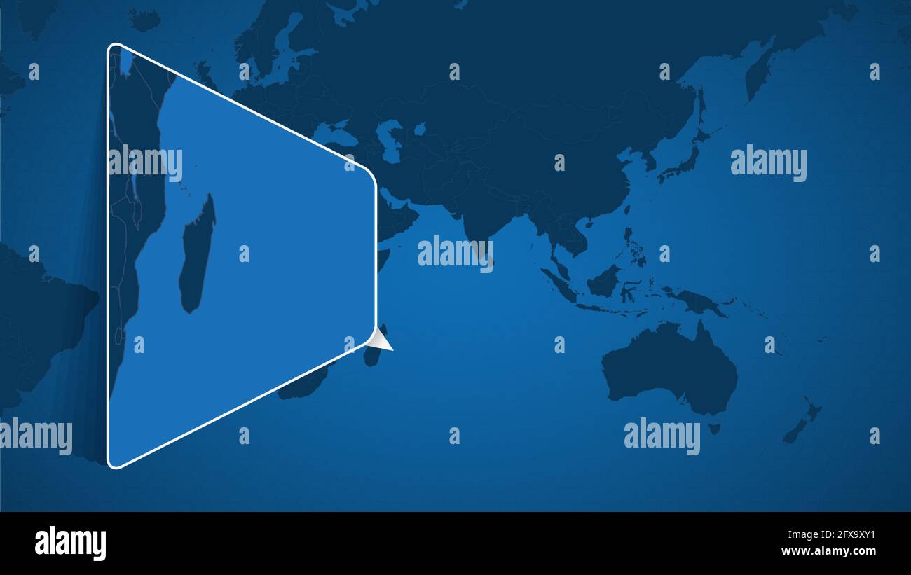 Location of Mauritius on the World Map with Enlarged Map of Mauritius ...