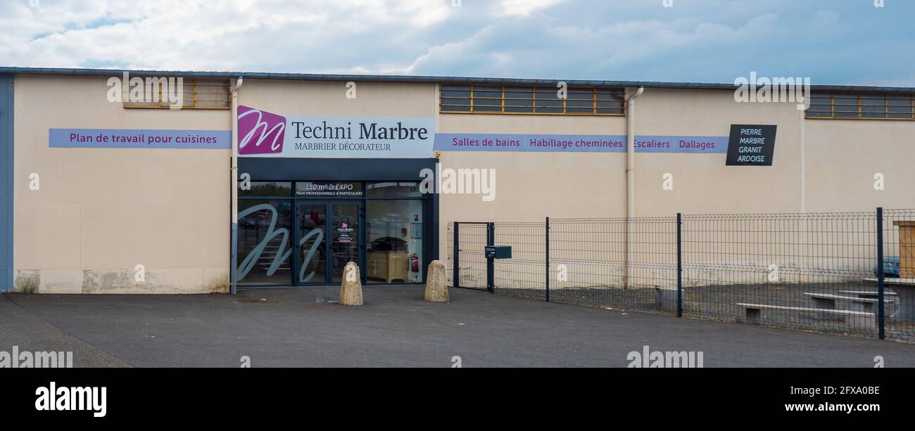 View of Store facade of NOZ brand, french Shop with Logo and free copy ...