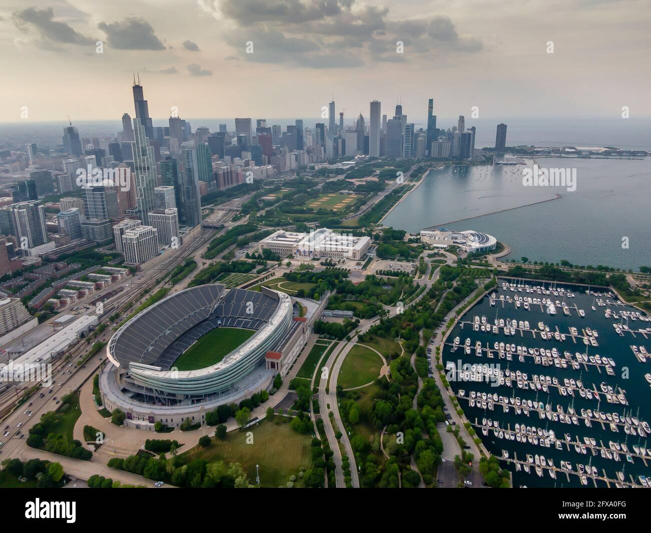 Aerial view of soldier field hi-res stock photography and images - Alamy