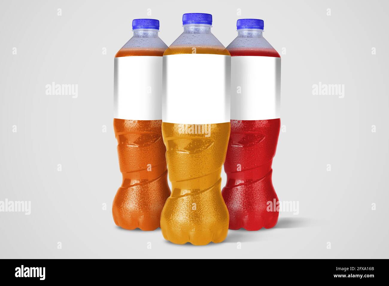 Non-alcoholic beverage bottles isolated on white background. 3D ...