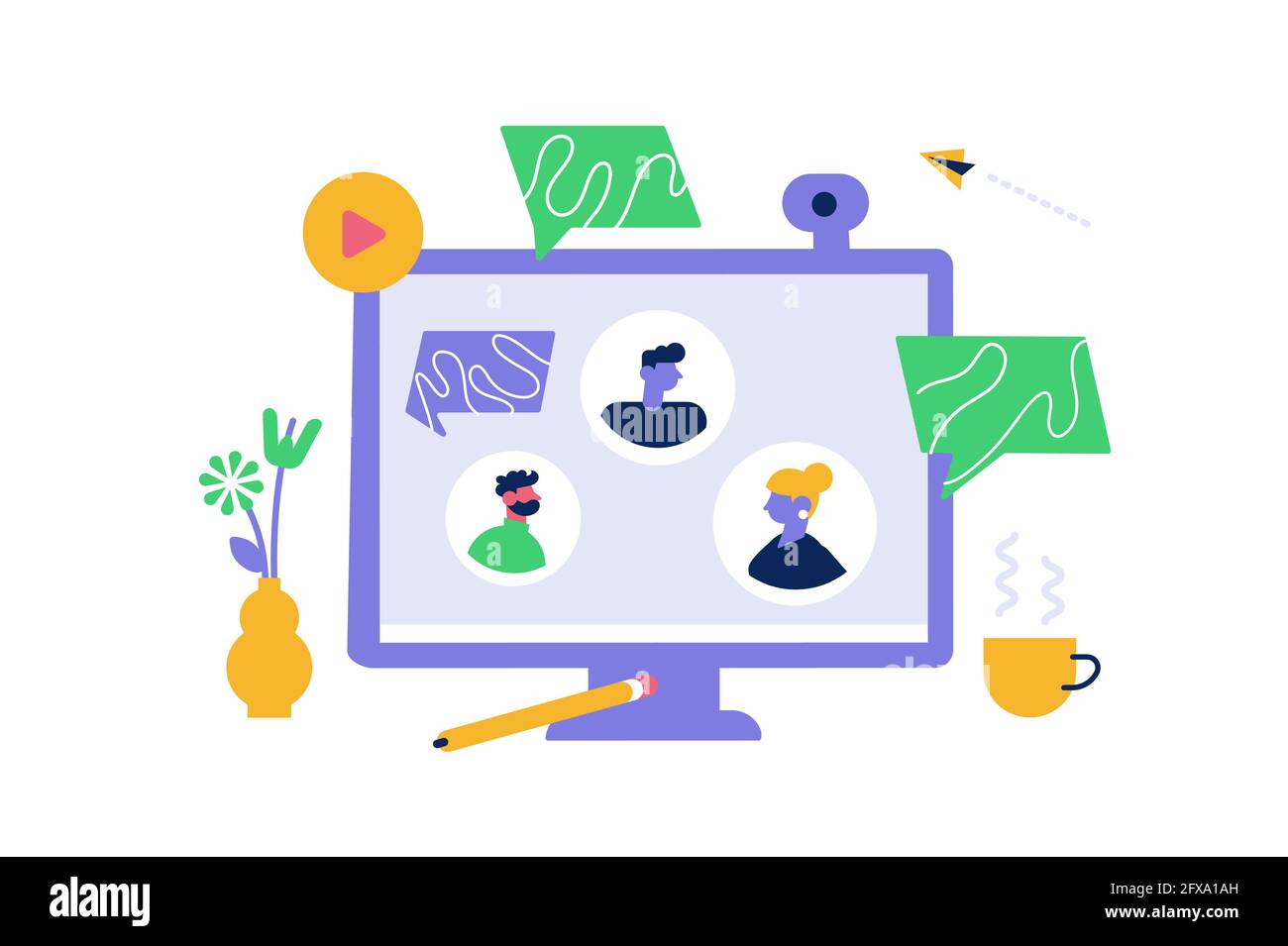 Online meeting background Stock Vector Images - Alamy