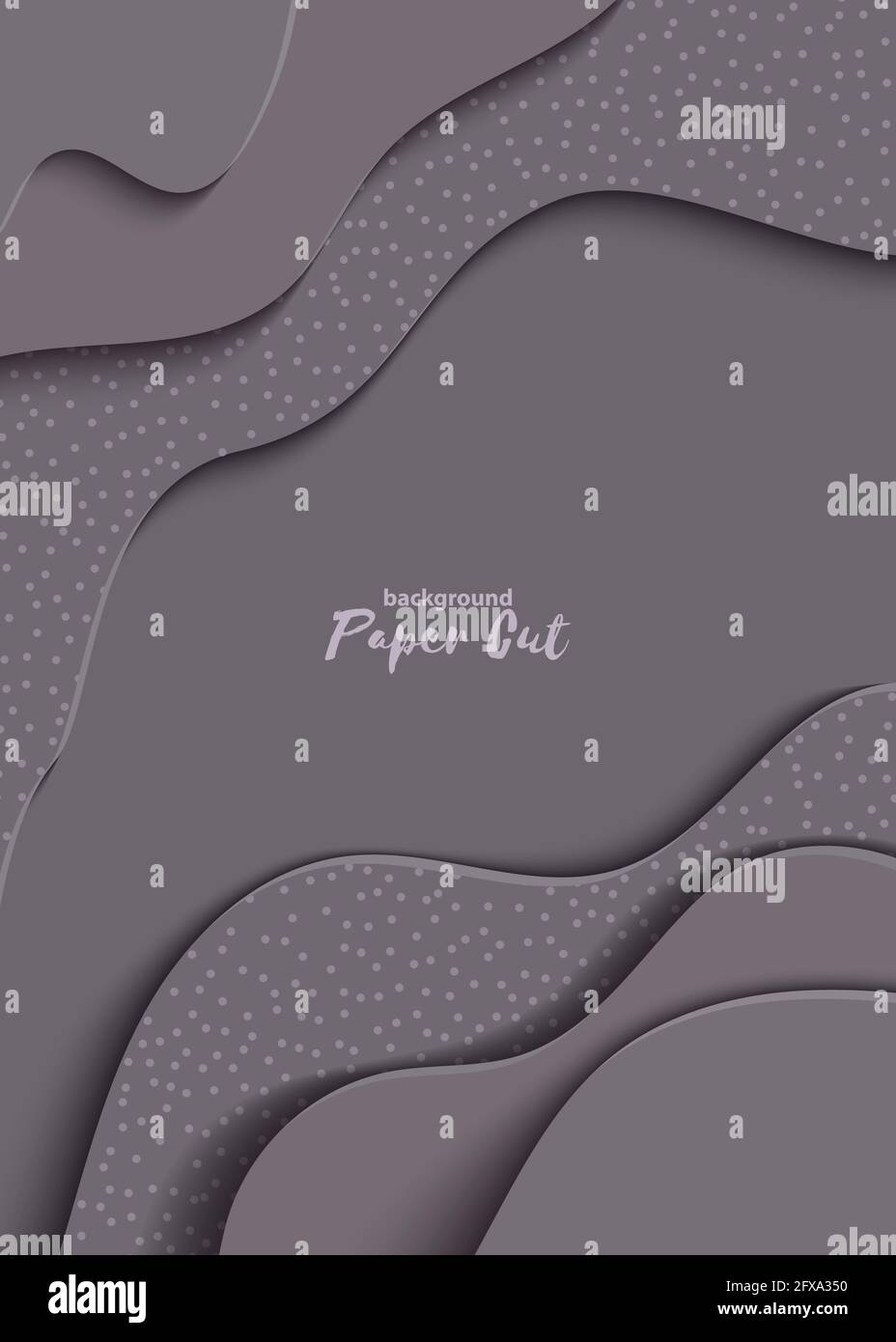 Grey paper cut 3d background. Abstract realistic papercut wavy layers ...