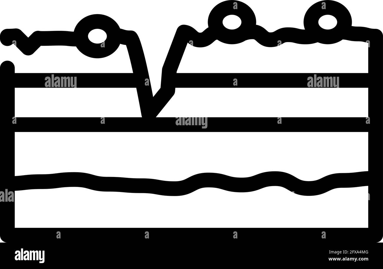 crack in paintwork line icon vector illustration Stock Vector Image ...