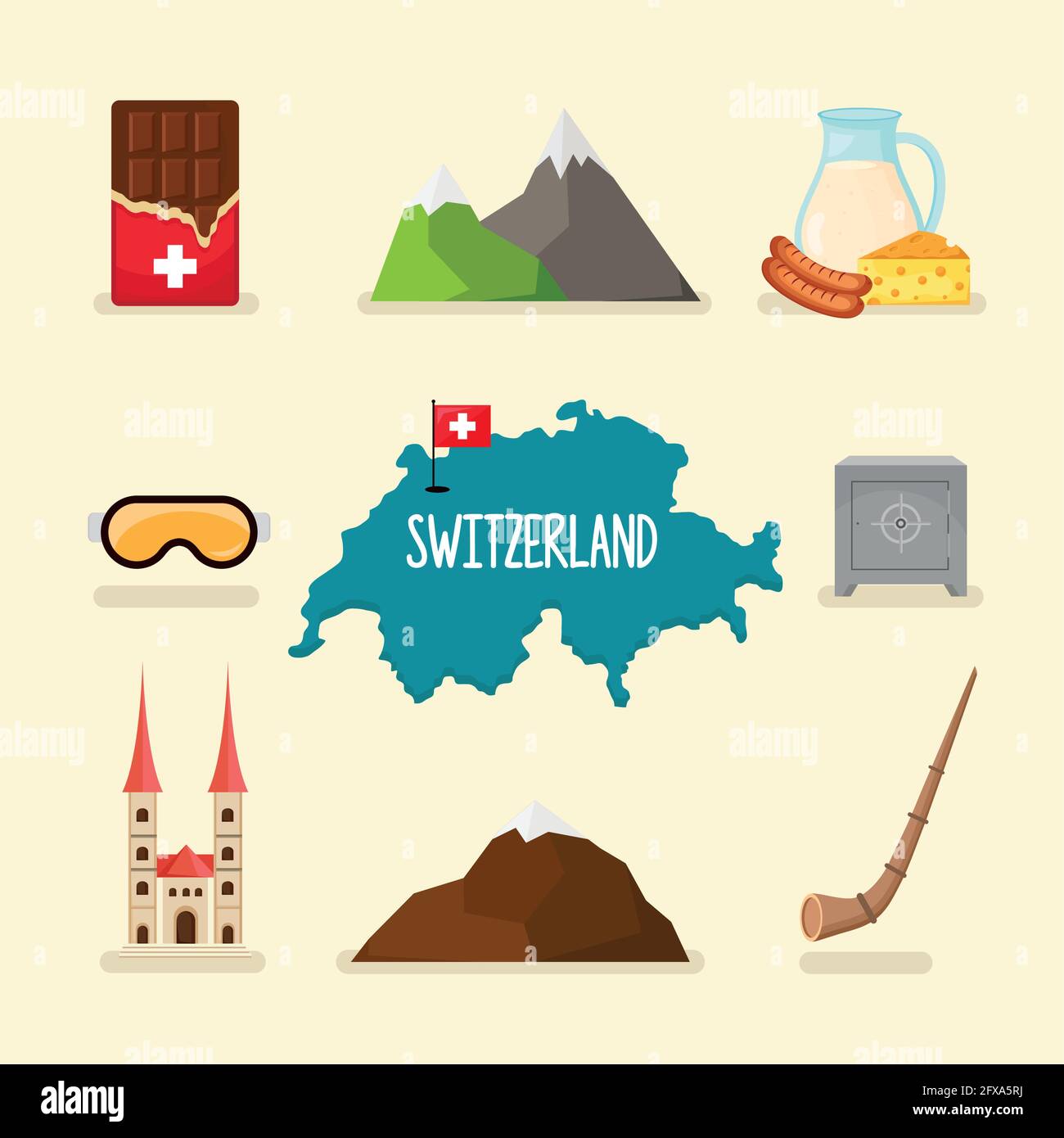 set of icons switzerland Stock Vector Image & Art - Alamy