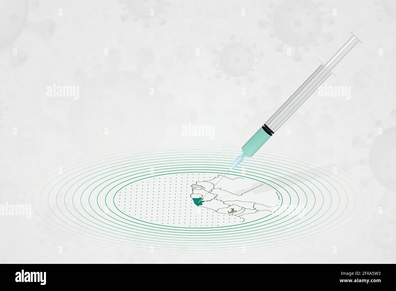 Liberia vaccination concept, vaccine injection in map of Liberia ...