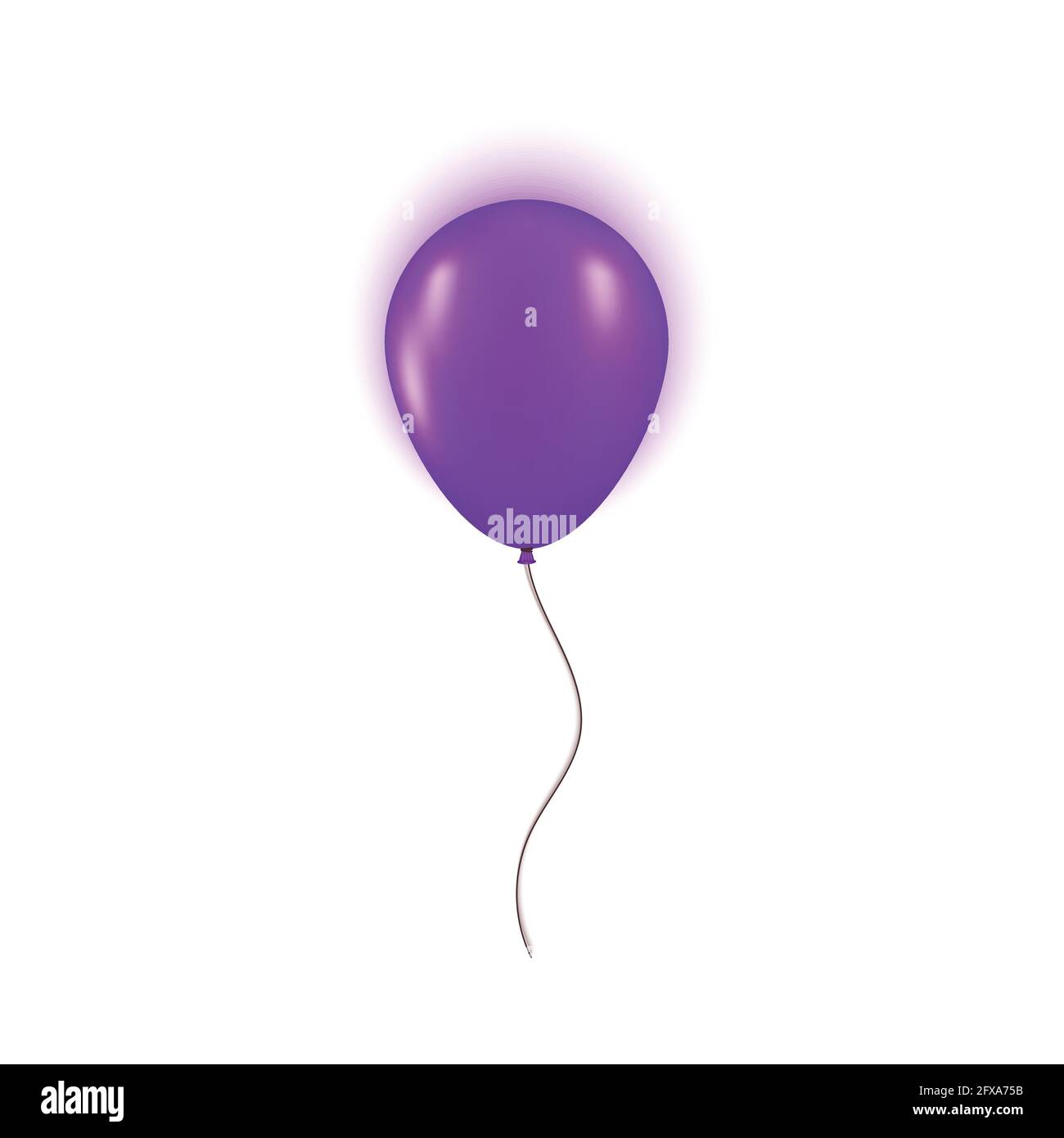 Realistic violet balloon isolated on white background. Design element ...