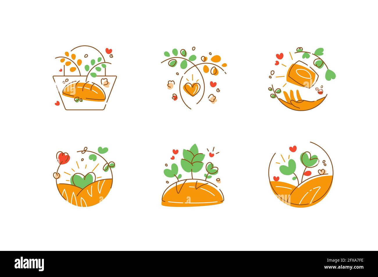 Bakery products set flat Stock Vector Images - Alamy