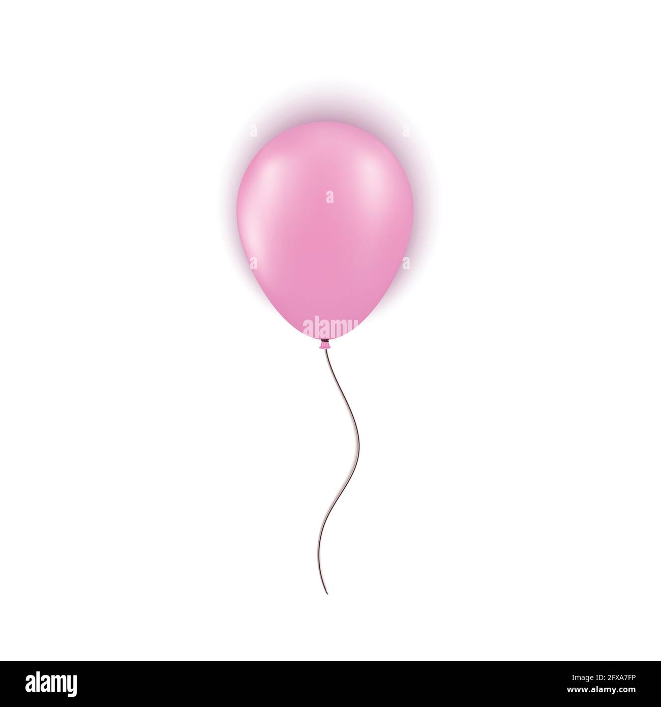 Realistic pink balloon isolated on white background. Design element for ...